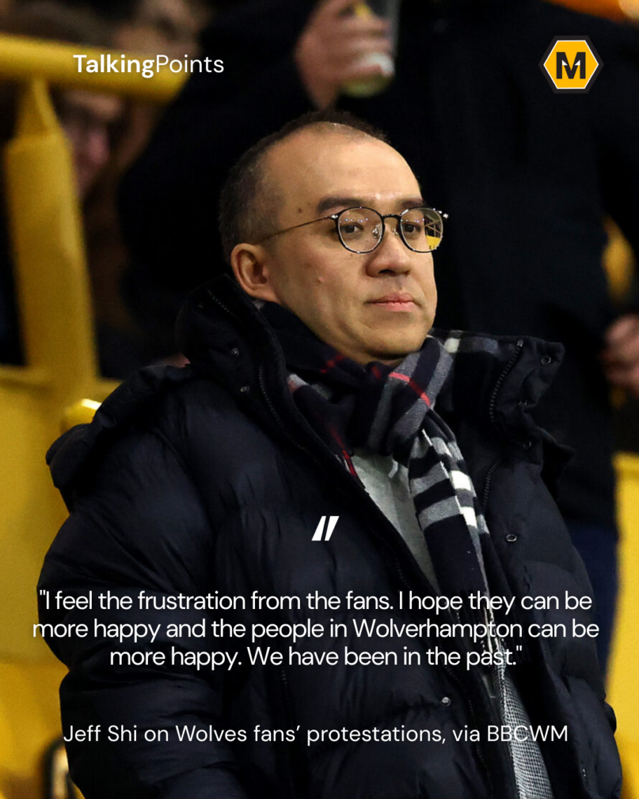 Jeff Shi responds to Wolves protest after blinds were shut at Molineux