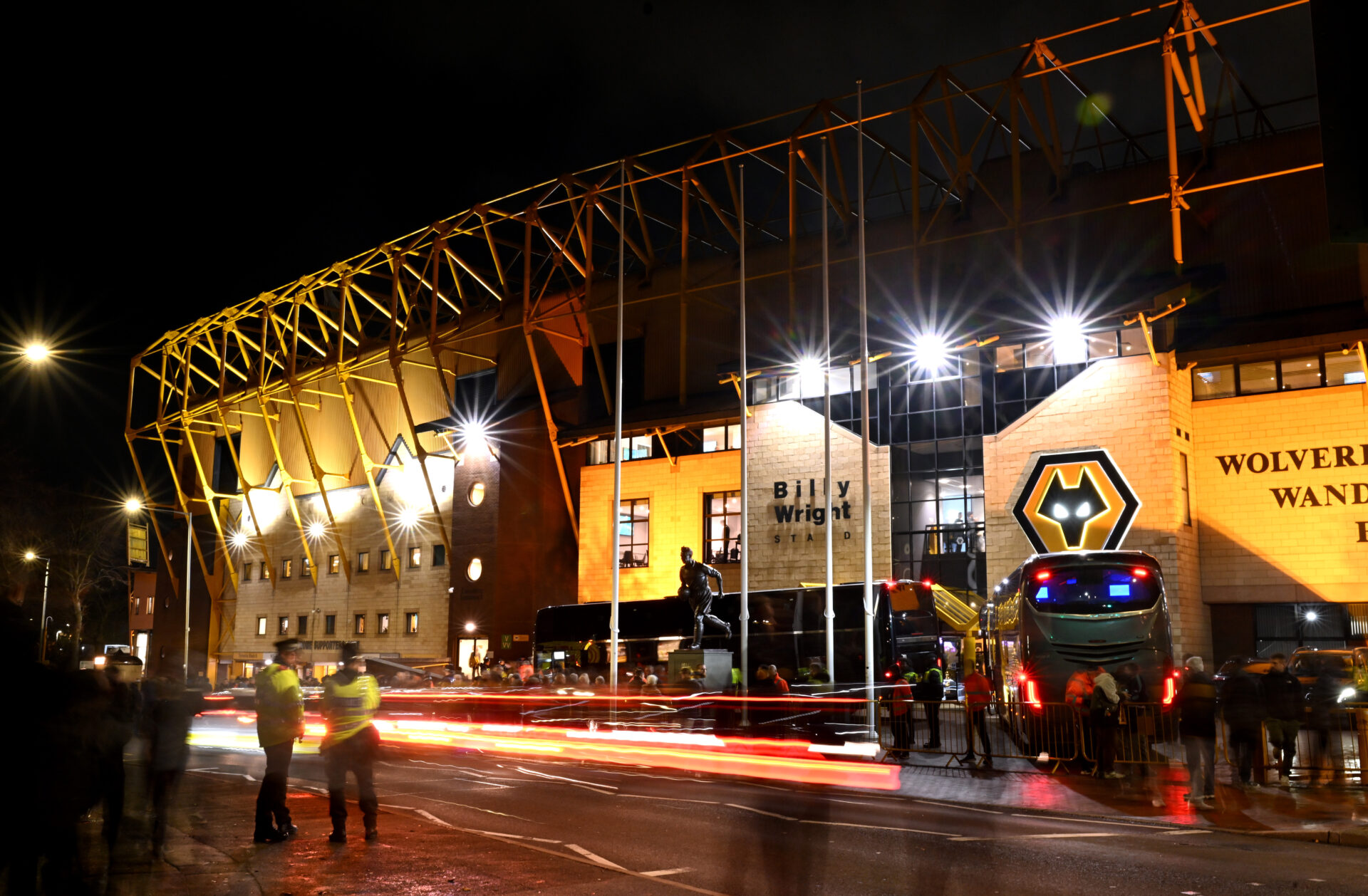 Powerful scenes outside the Billy Wright Stand at Molineux as Wolves ...